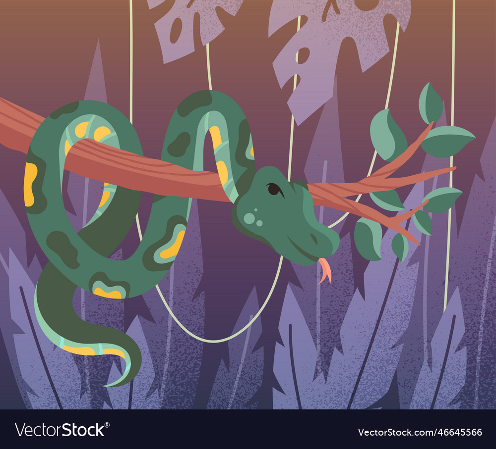 Snake at tree Royalty Free Vector Image - VectorStock