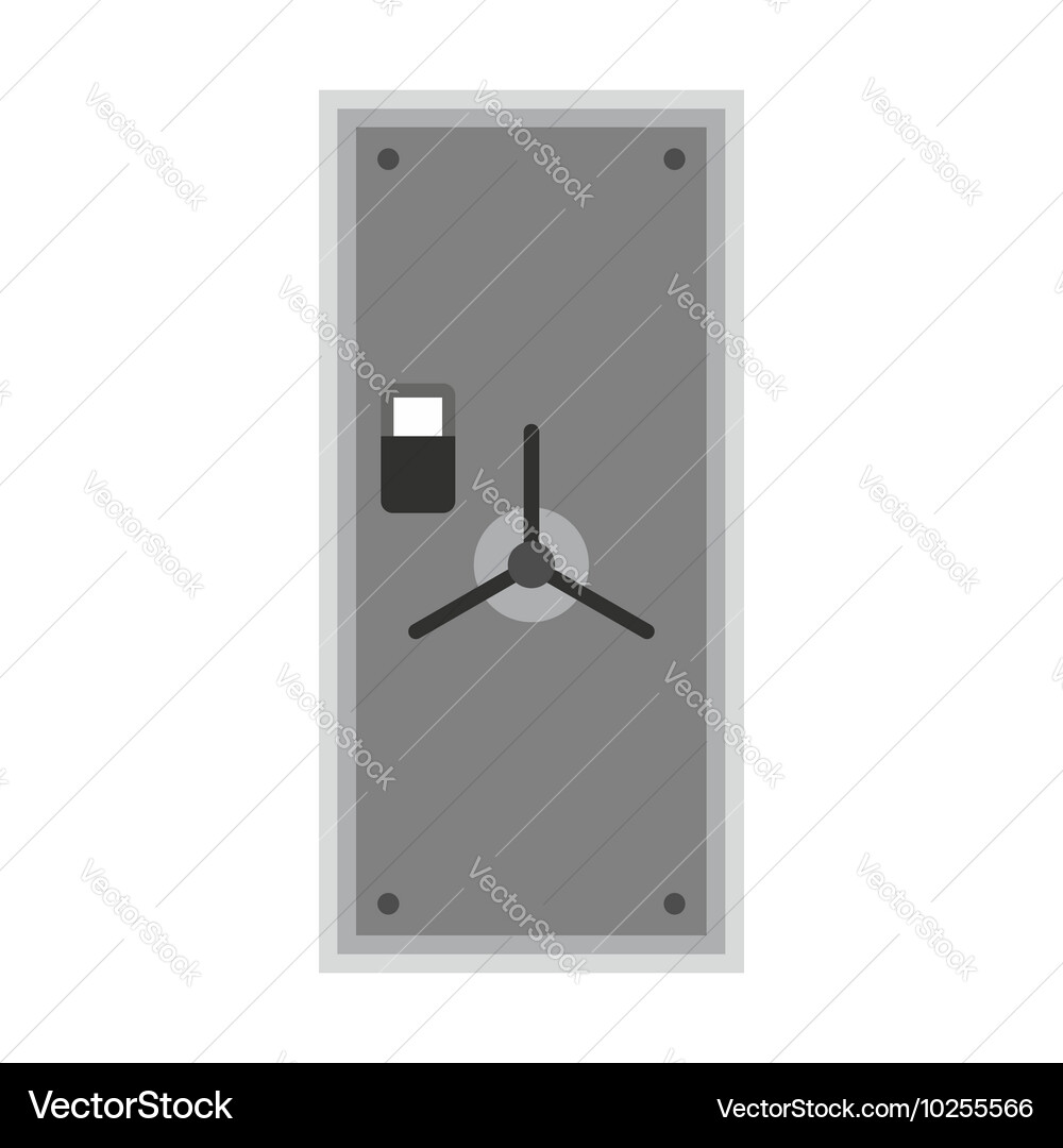 Steel safe door icon flat style Royalty Free Vector Image