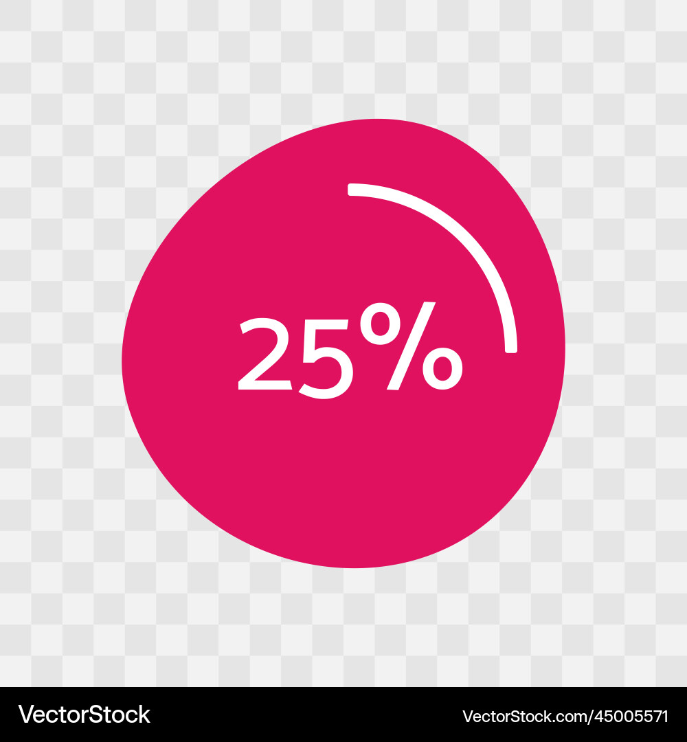 25 percent chart percentage infographics Vector Image