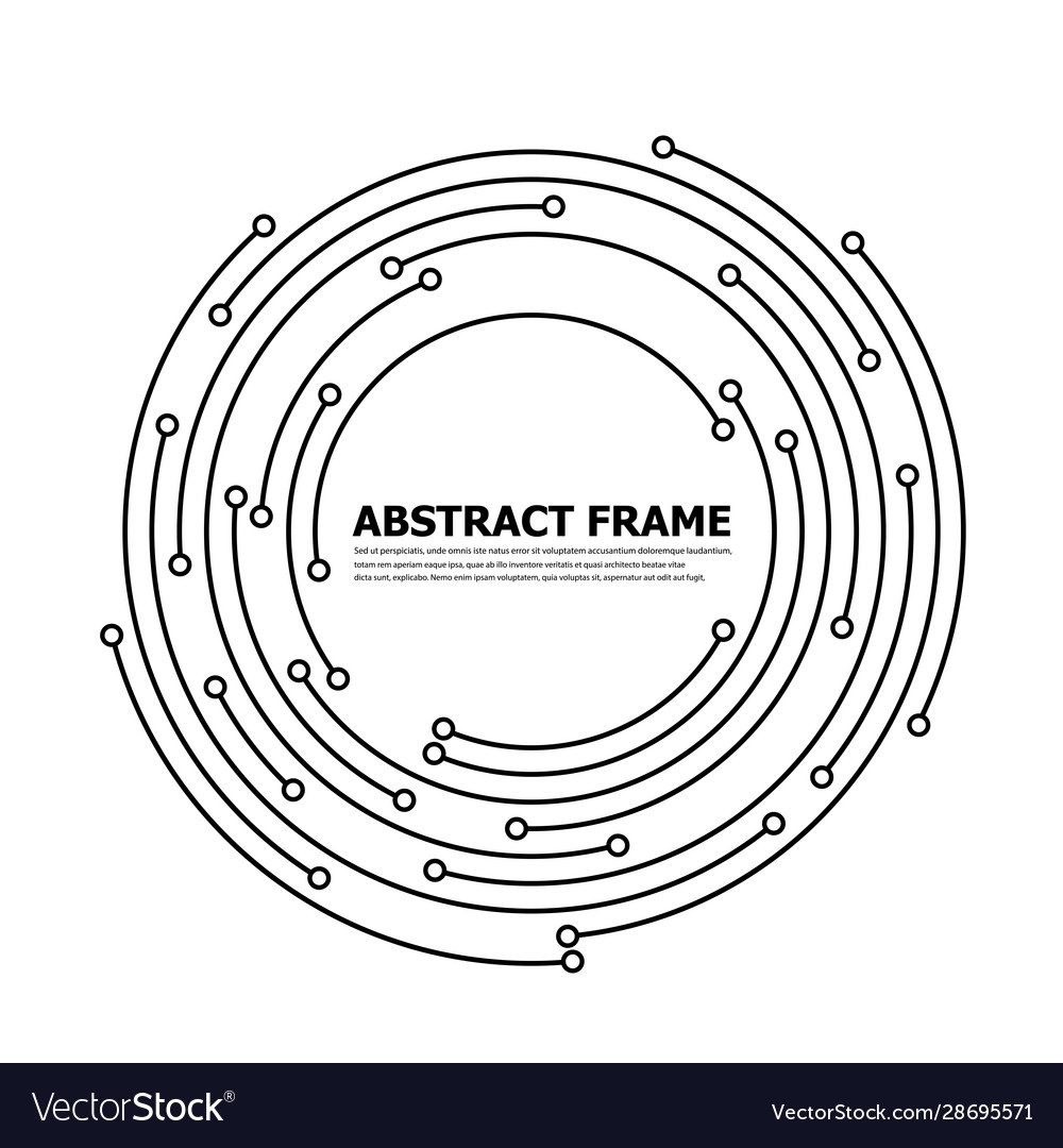 Abstract technology round frame Royalty Free Vector Image