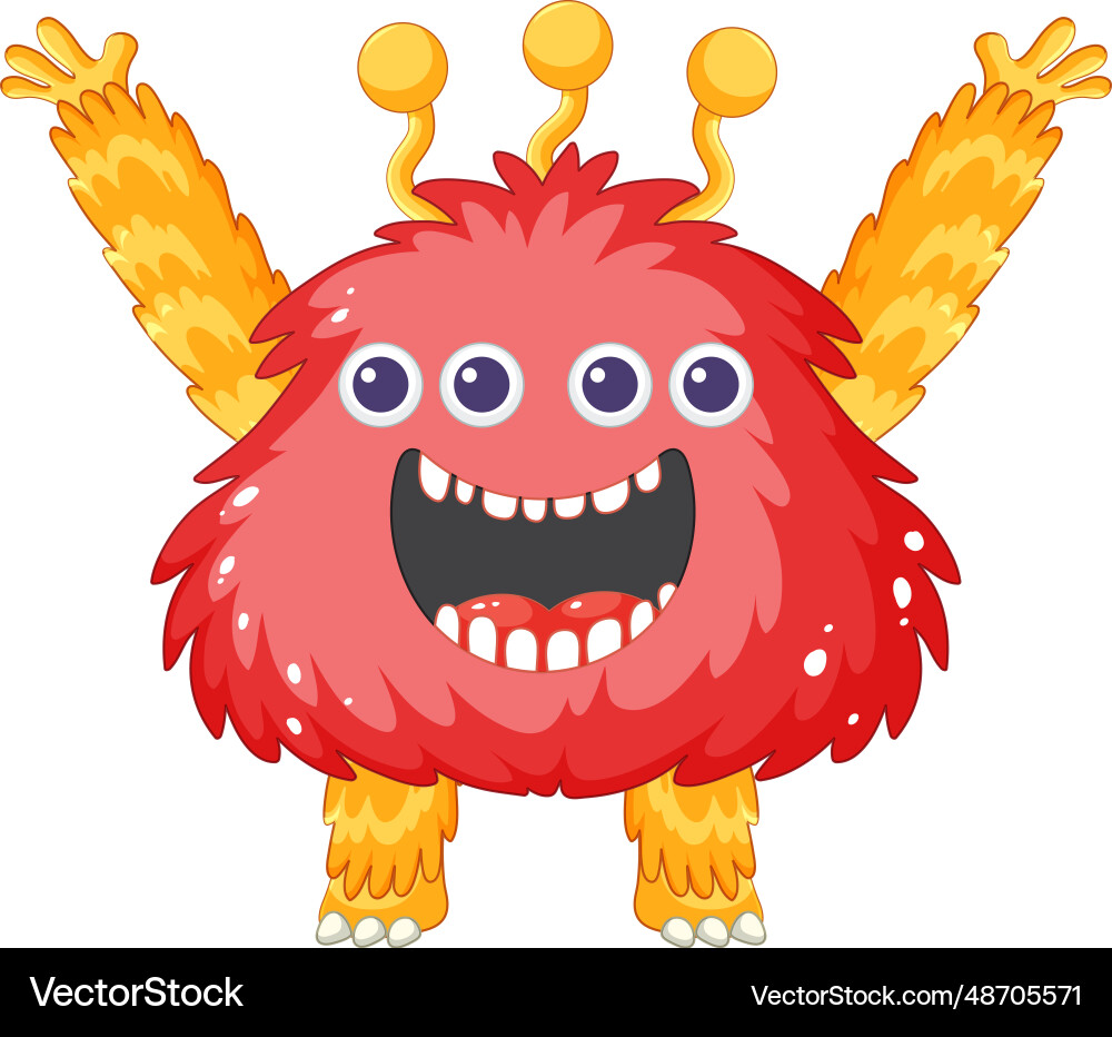 Adorable cartoon alien monster character Vector Image