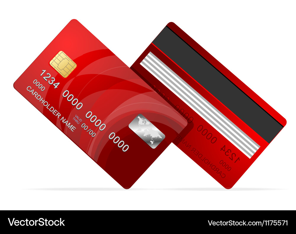 Credit card red icon isolated on white Royalty Free Vector