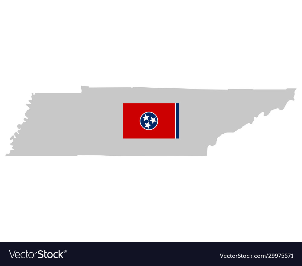 Flag and map tennessee Royalty Free Vector Image
