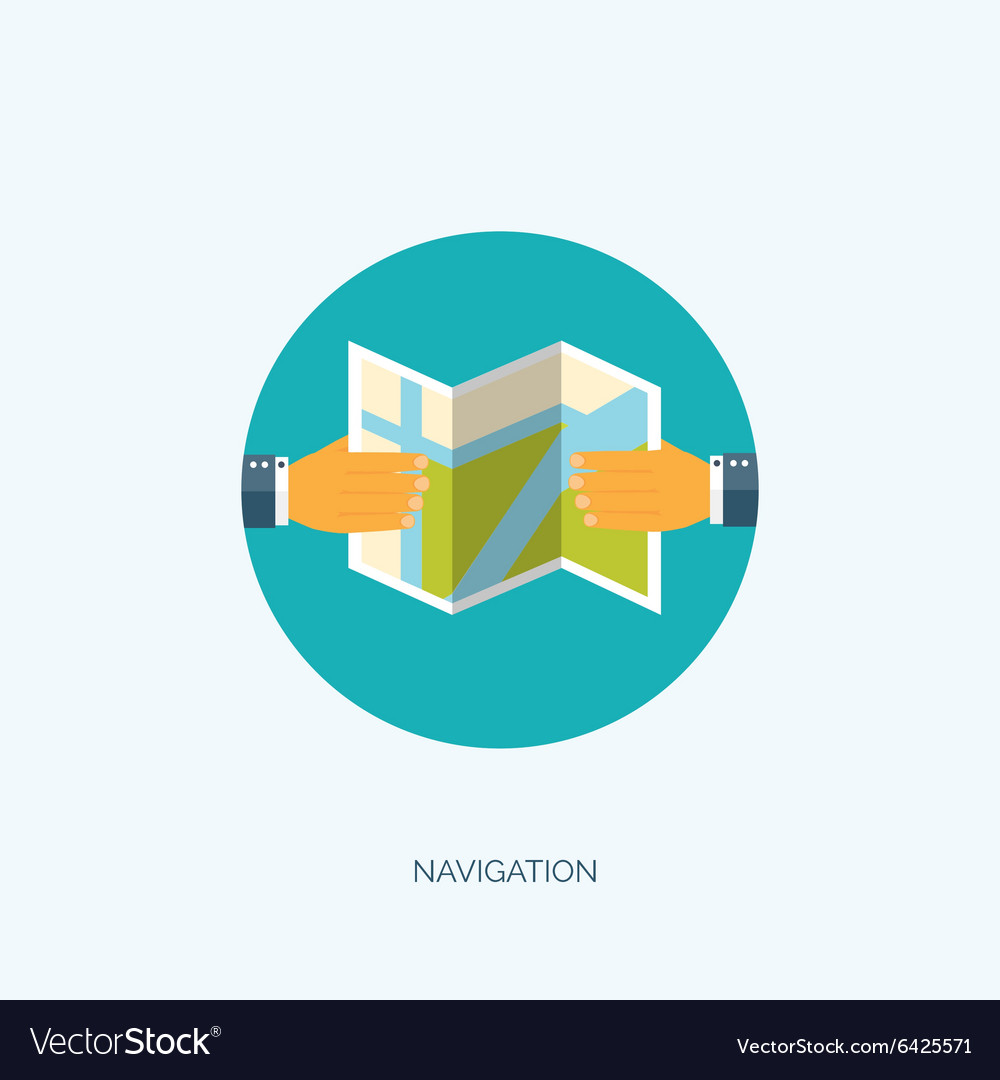 Flat navigation background Royalty Free Vector Image