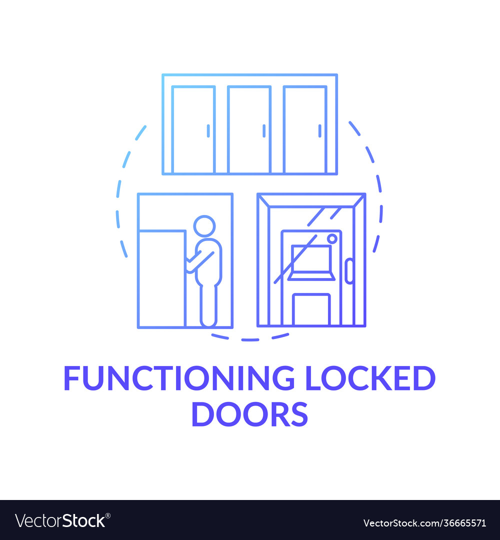 Functioning locked door concept icon Royalty Free Vector