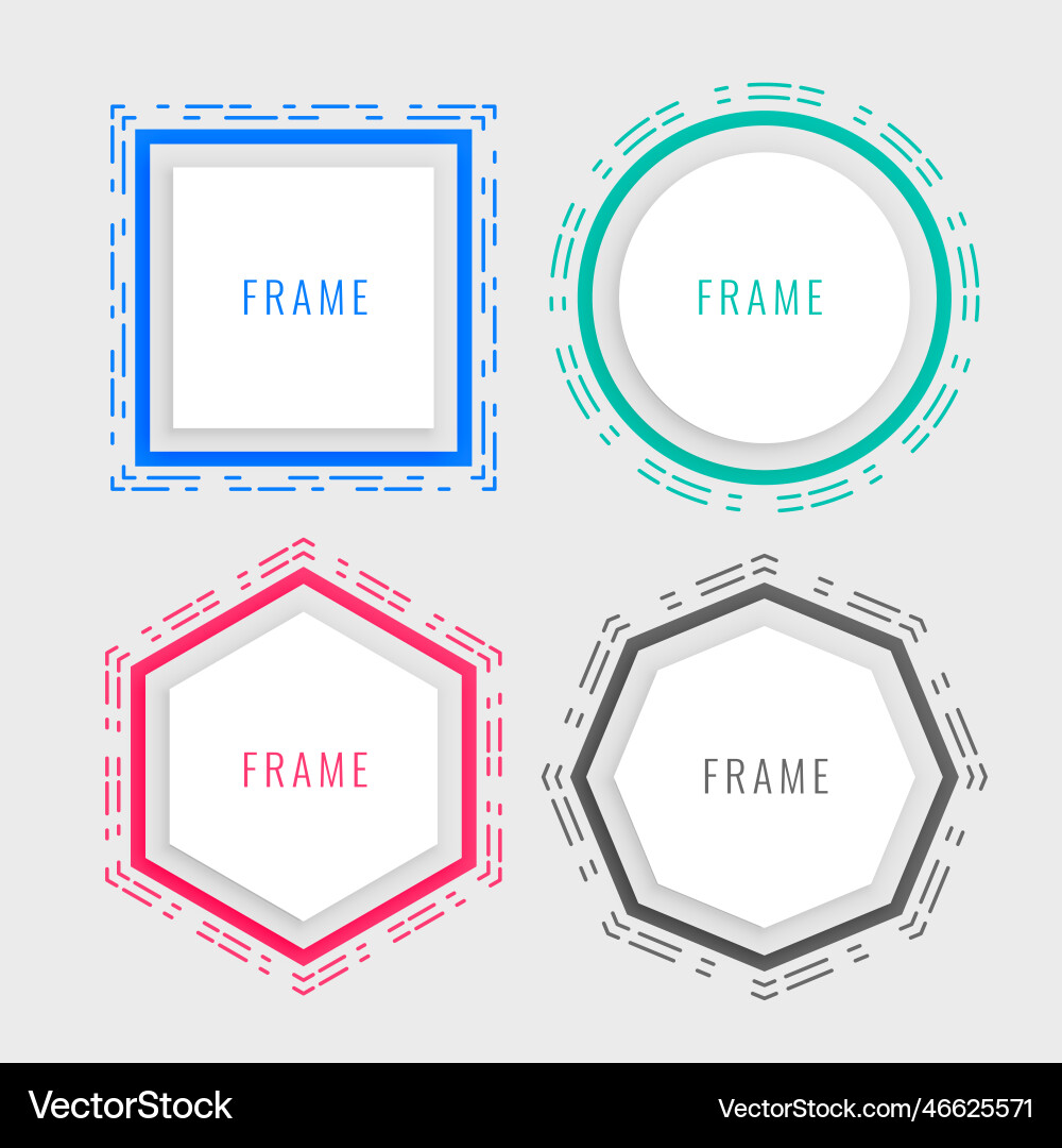 Geometric memphis style frame design Royalty Free Vector