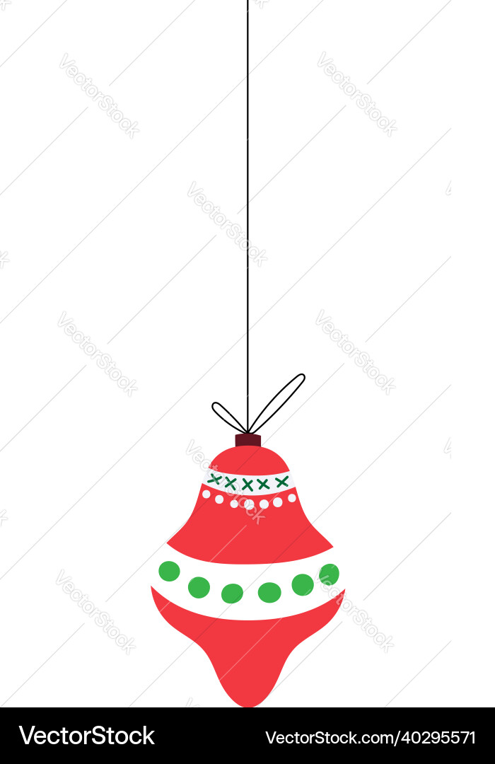 Hanging christmas tree ball decoration Royalty Free Vector