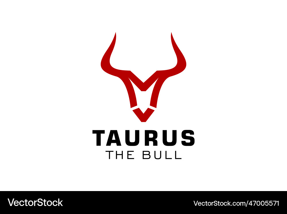Letter m logo bull logohead bull logo monogram Vector Image