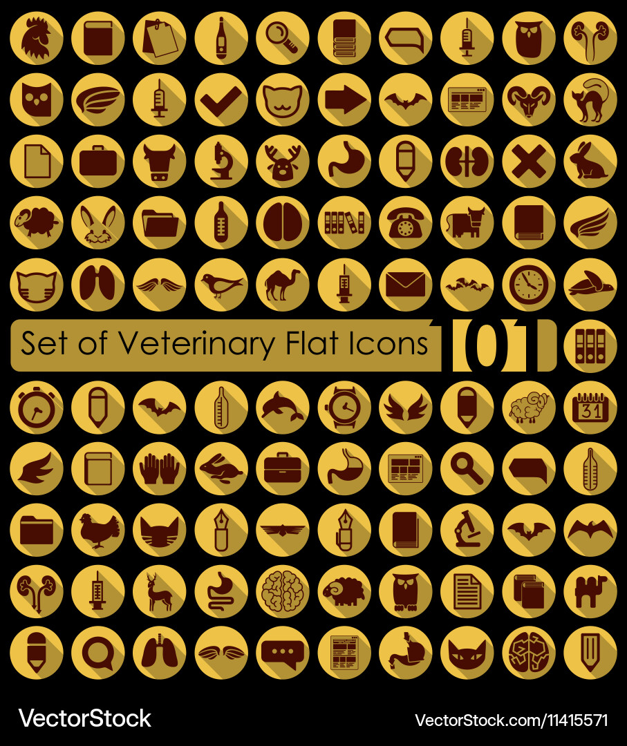 Set of veterinary icons Royalty Free Vector Image