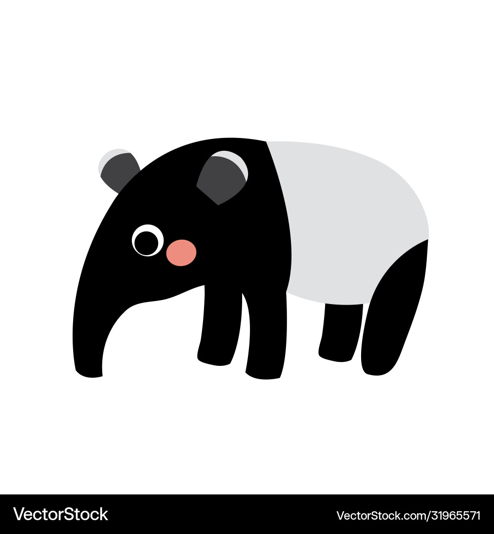 Standing tapir animal cartoon character Royalty Free Vector