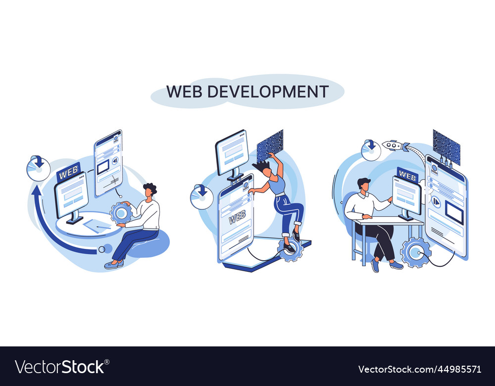 Web Development Coding And Programming Creation Vector Image