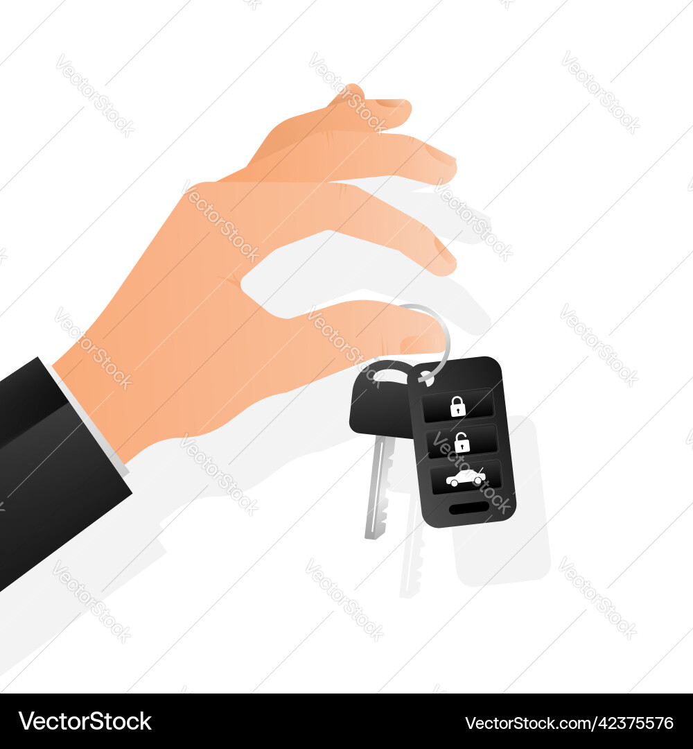 Auto key with hand great design for any purposes Vector Image