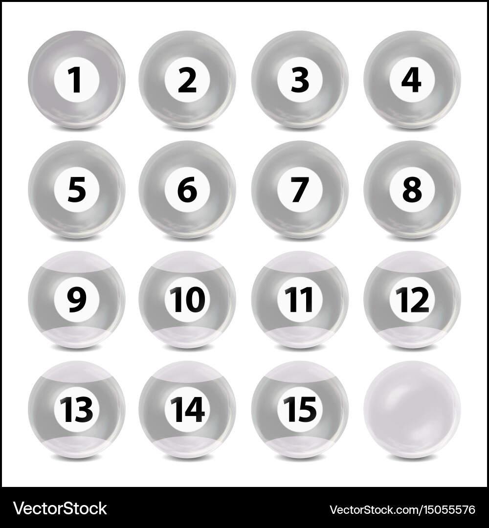 Billiard or lottery number balls set black Vector Image