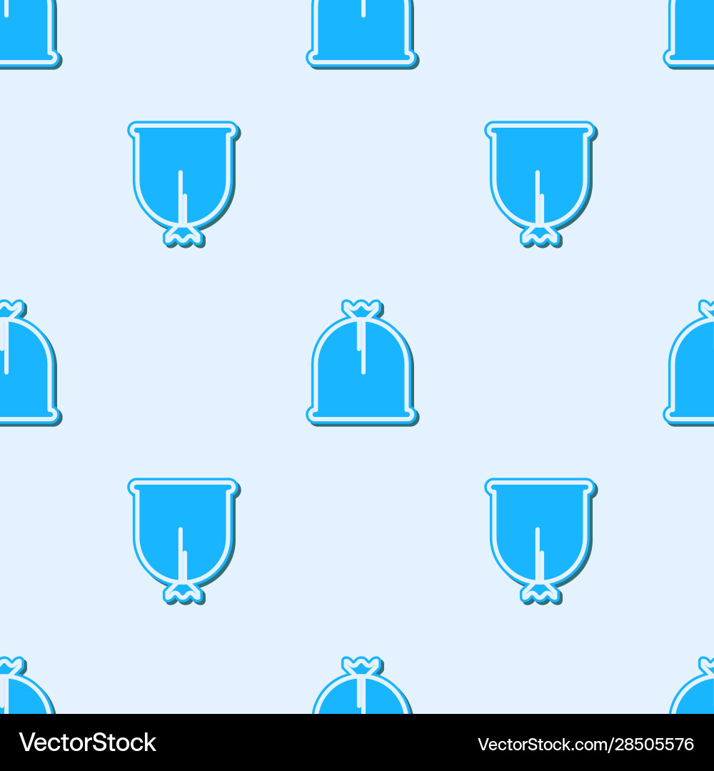 Blue line pirate sack icon isolated seamless Vector Image