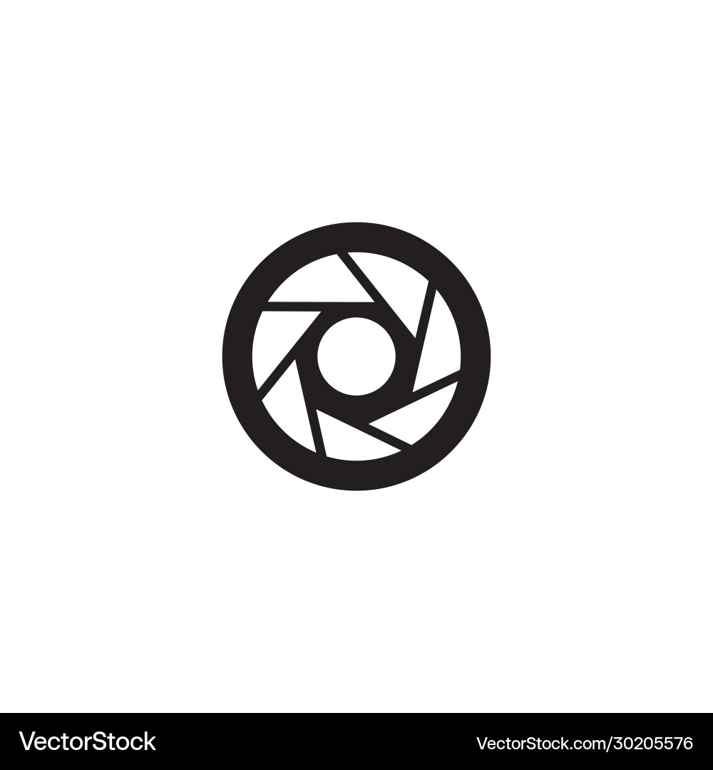 Camera lens icon logo design for photography Vector Image