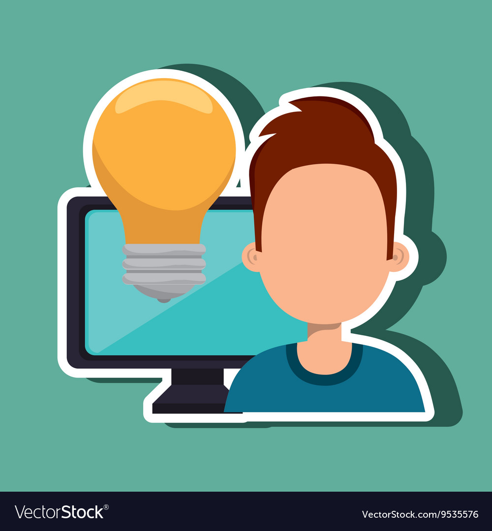 Computer user design Royalty Free Vector Image