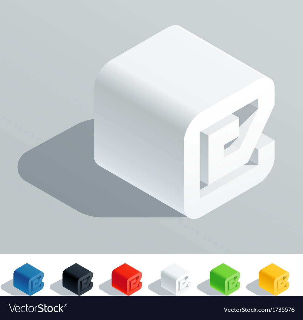 Cube styled monospace characters Royalty Free Vector Image