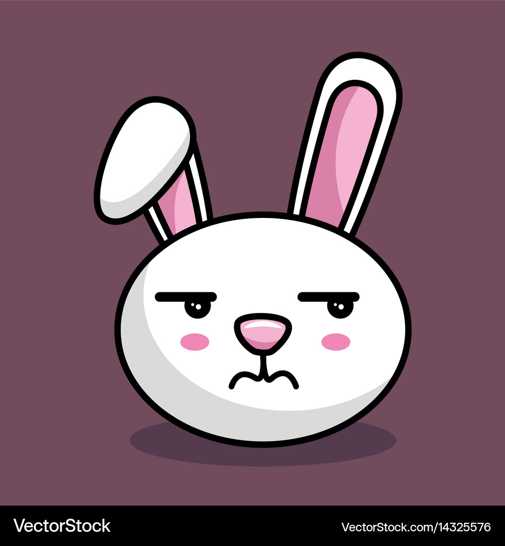 Cute rabbit character kawaii style Royalty Free Vector Image