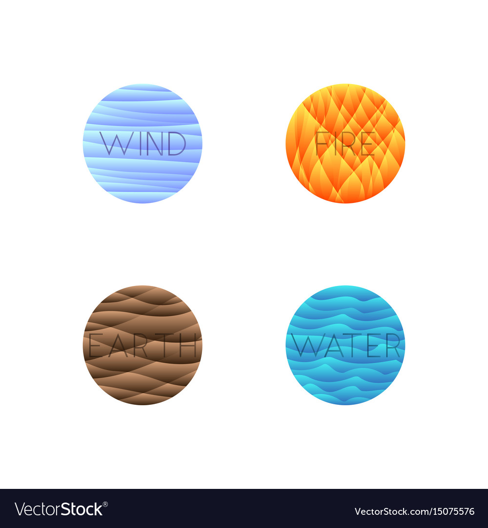 Four elements isolated Royalty Free Vector Image