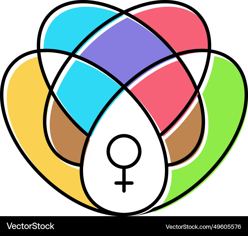 Intersectional feminism woman color icon Vector Image