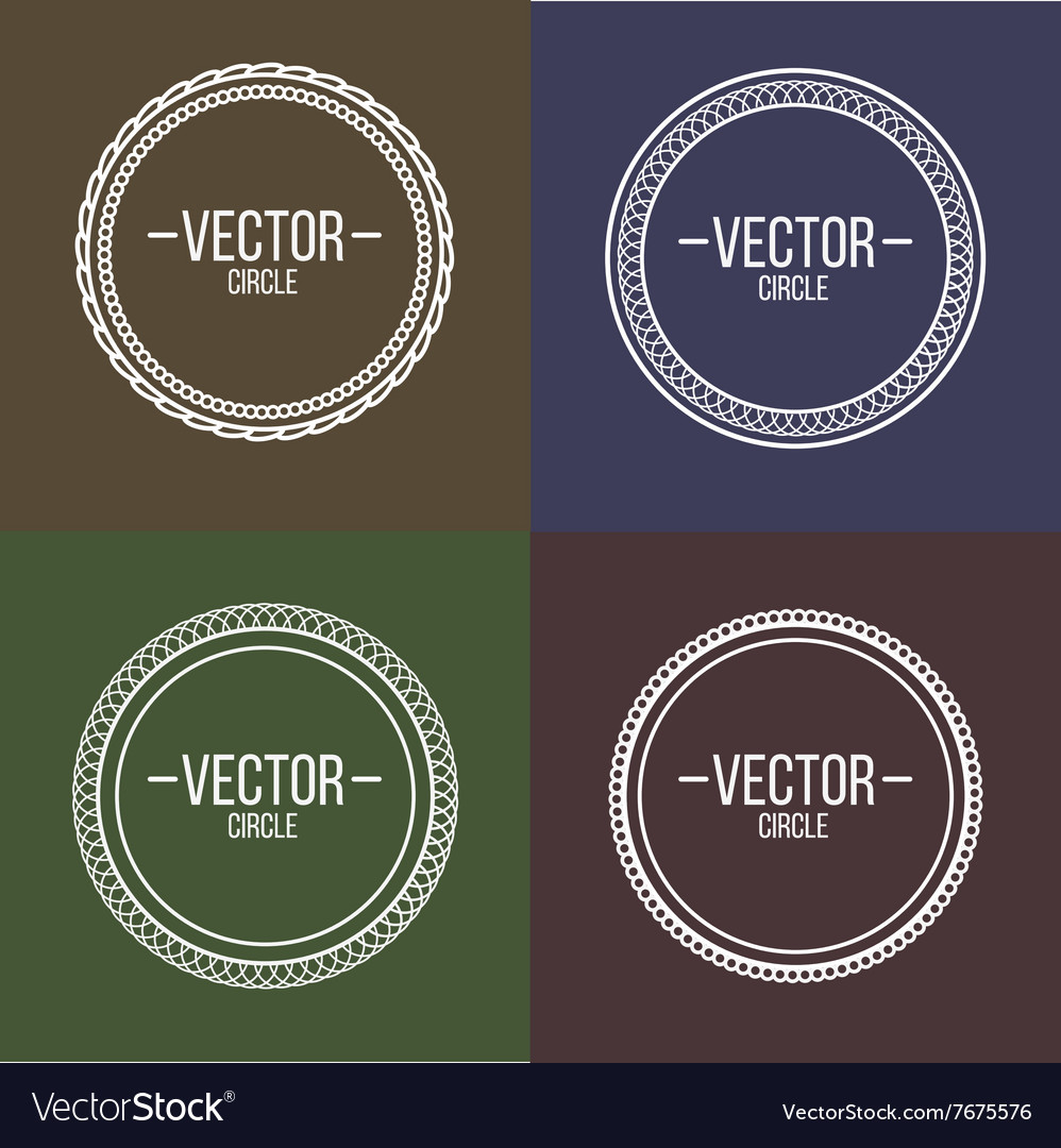 Linear frames with text set outline design Vector Image