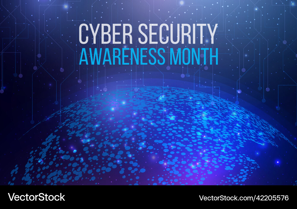 National cyber security awareness month Royalty Free Vector