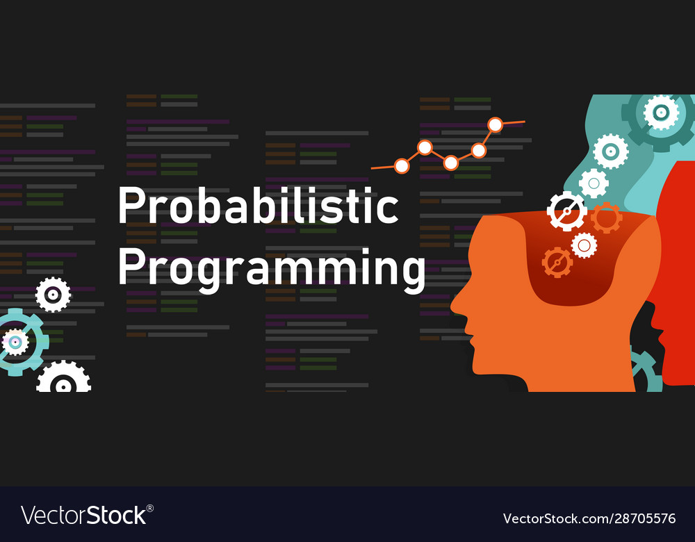 Probabilistic programming coding software line of Vector Image