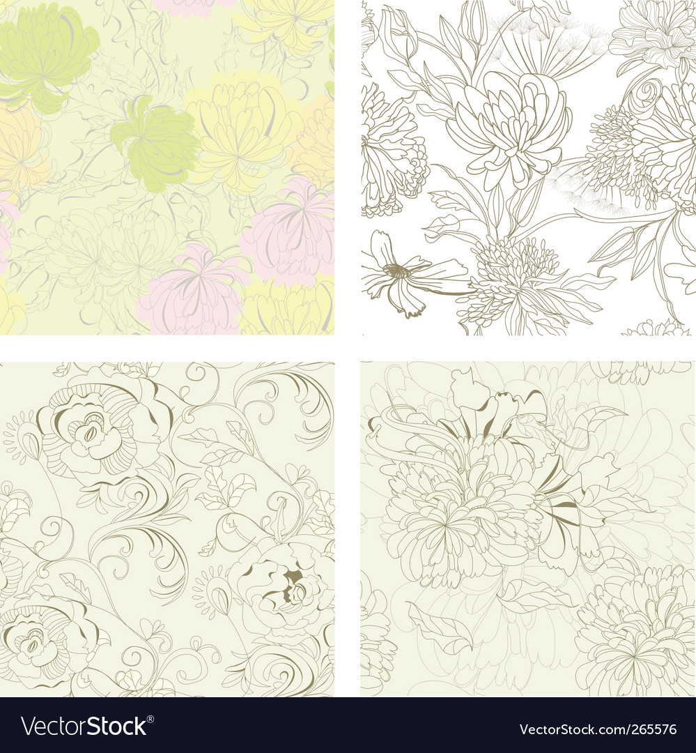 Set of seamless wallpaper Royalty Free Vector Image