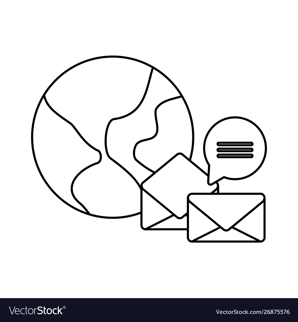 Social media marketing with planet earth Vector Image