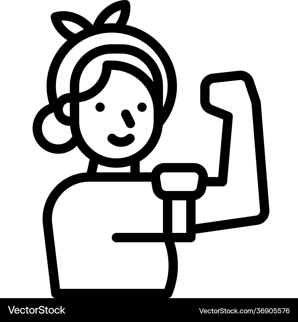 Strong woman icon feminism related Royalty Free Vector Image
