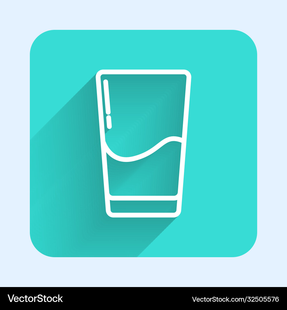 White line glass with water icon isolated Vector Image