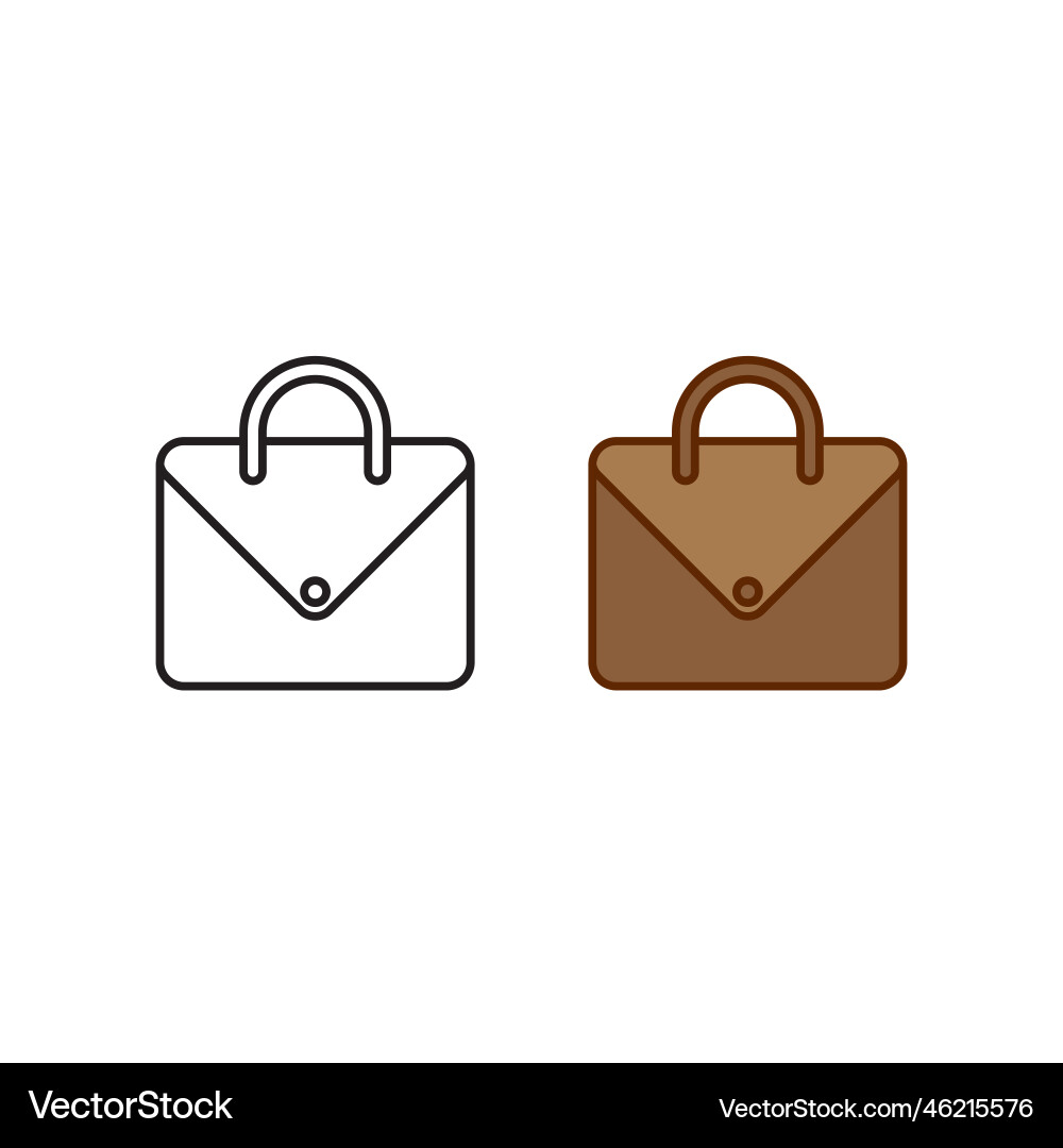 Work bag logo icon colorful and outline Royalty Free Vector