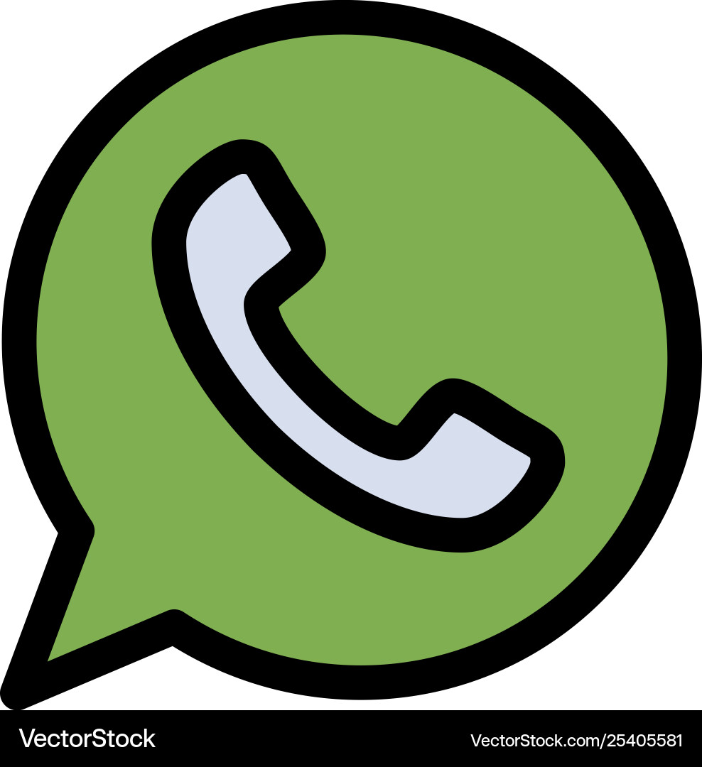 App chat telephone watts flat color icon Vector Image
