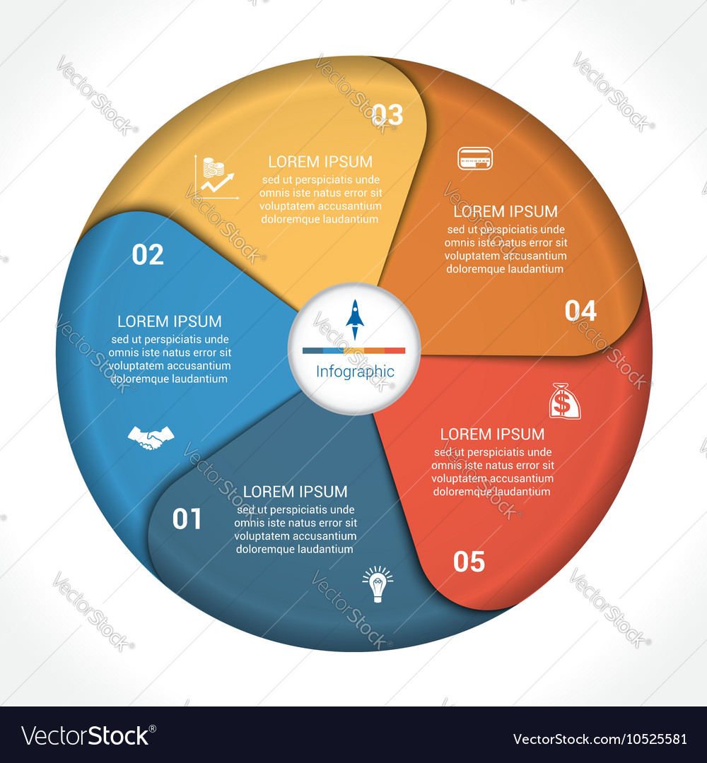 Business pie chart diagram data 5 Royalty Free Vector Image