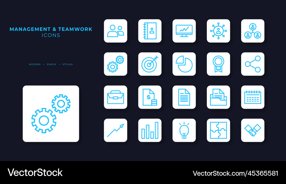 Business teamwork and management icon with black Vector Image
