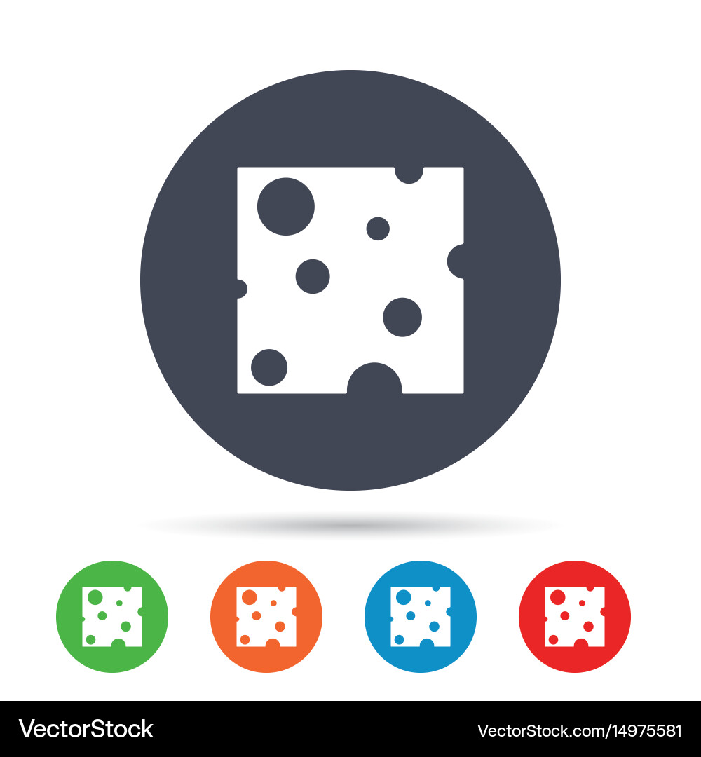 Cheese sign icon slice of Royalty Free Vector Image