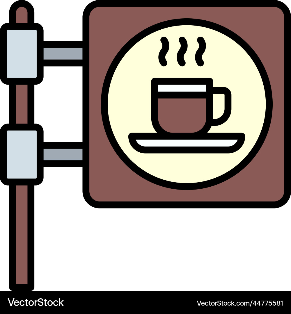 Coffee shop sign icon related Royalty Free Vector Image