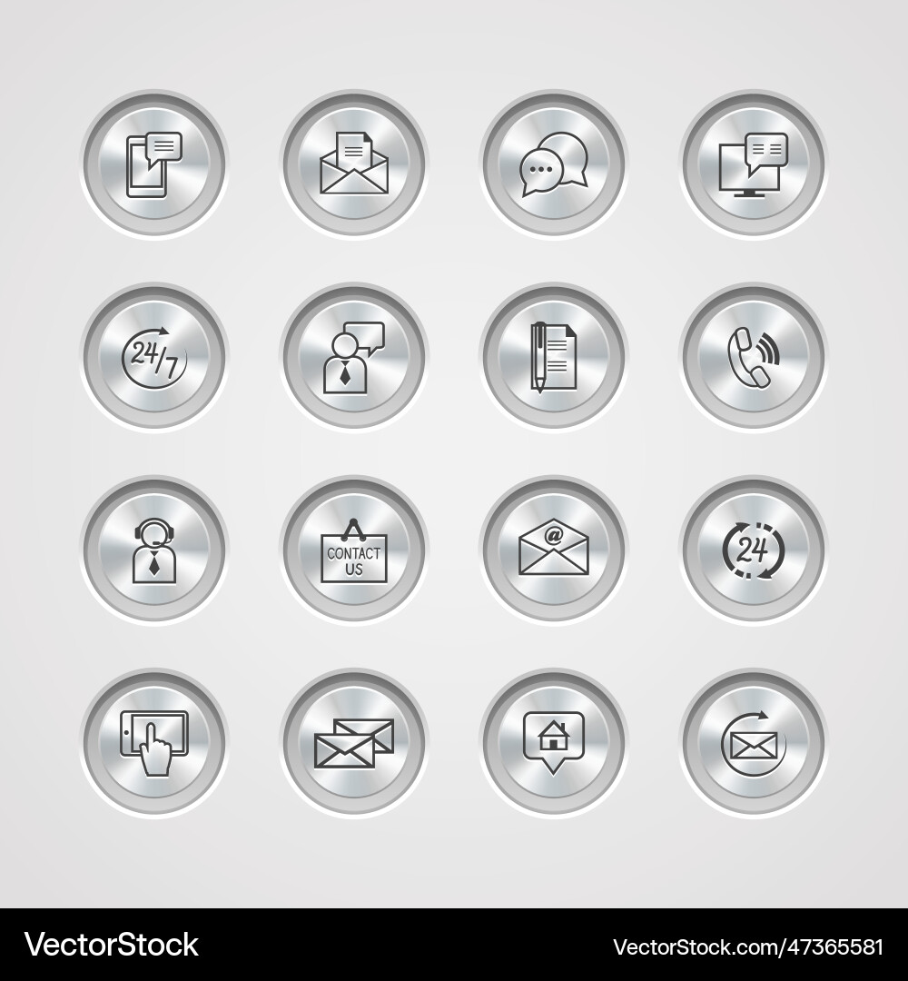 Contact us service icons set Royalty Free Vector Image
