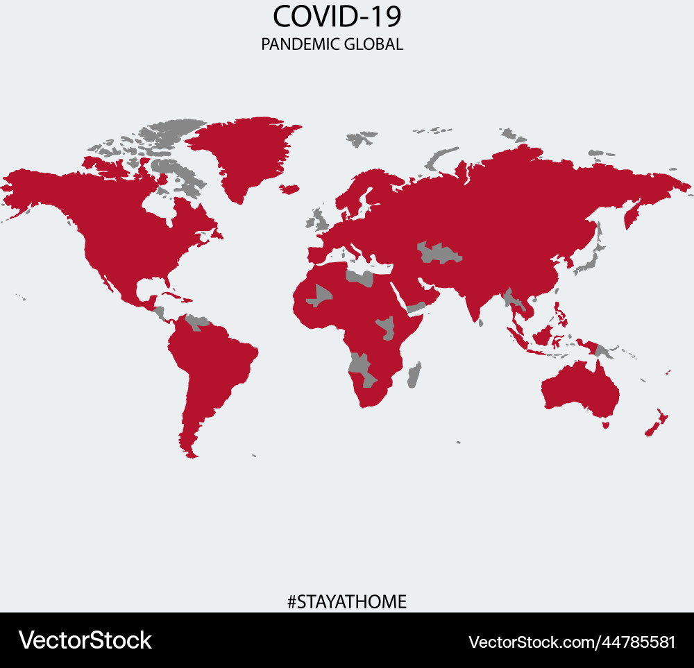 Covid 19 map world with afected countries design Vector Image