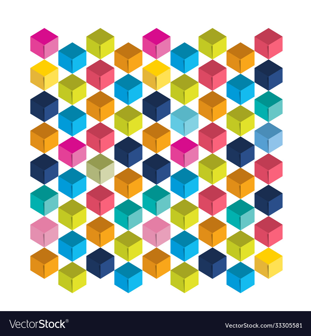 Cube background pattern design Royalty Free Vector Image