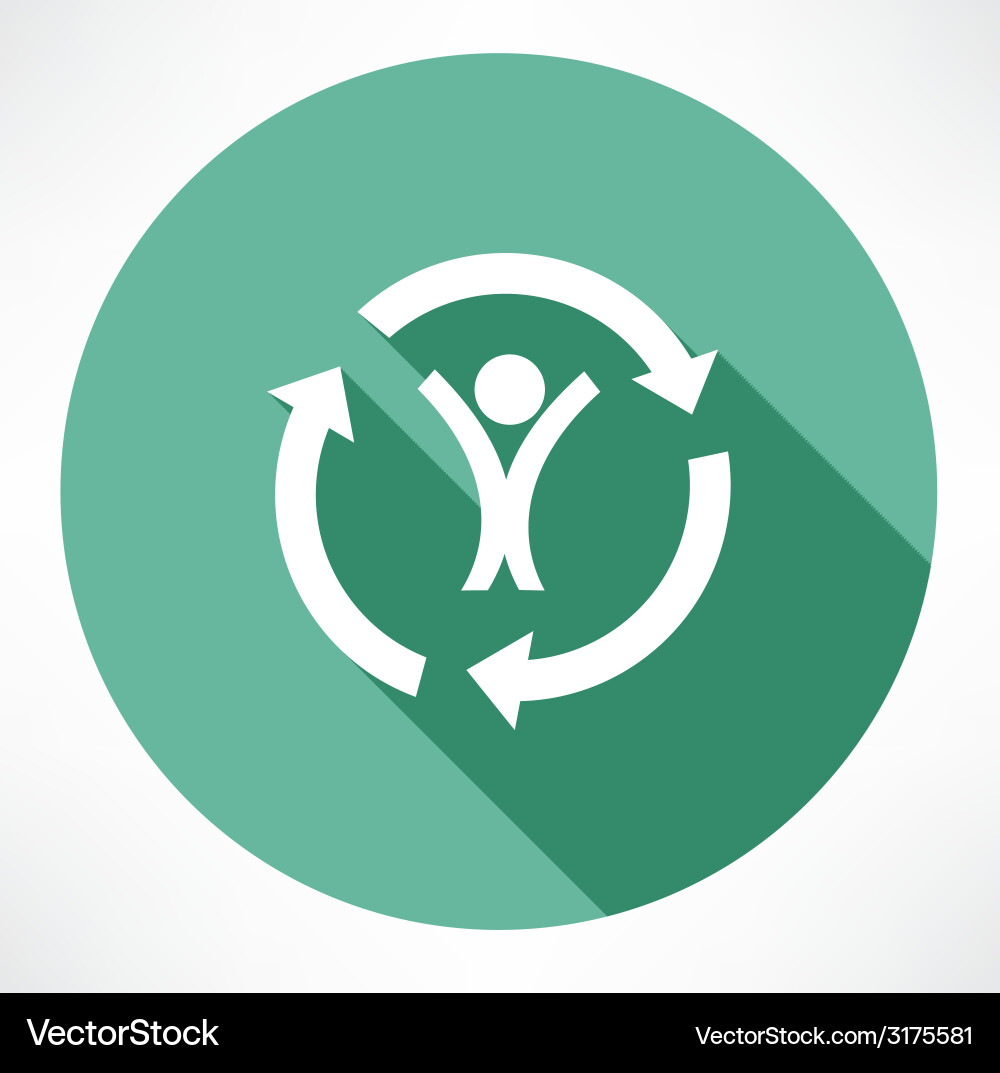 Cycle of a happy man icon Royalty Free Vector Image