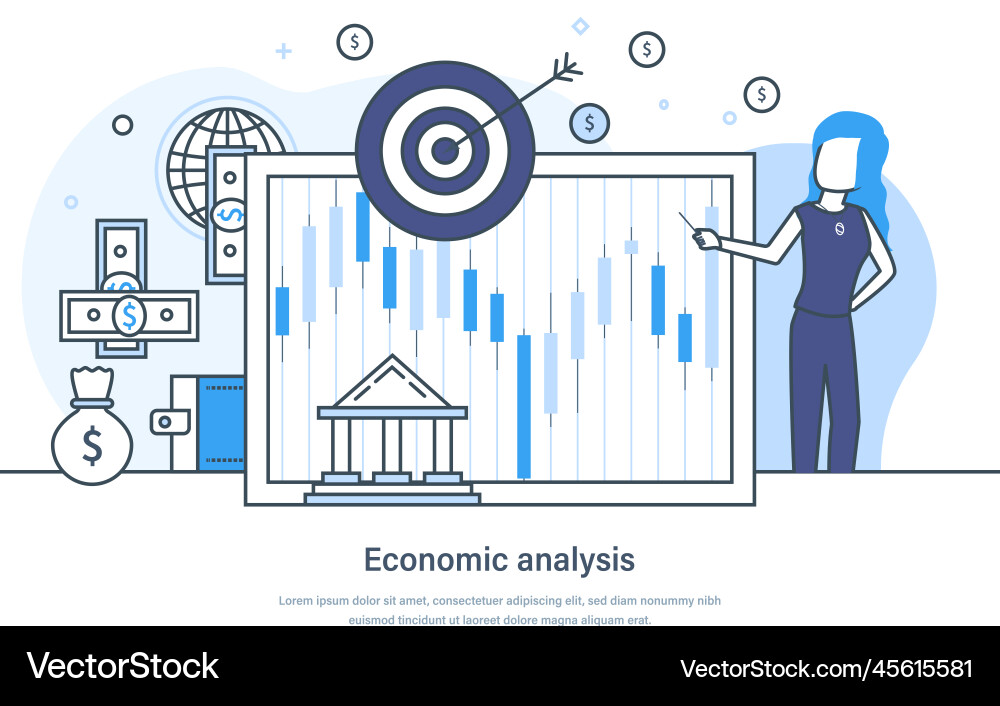 Economic analysis effective business strategy to Vector Image