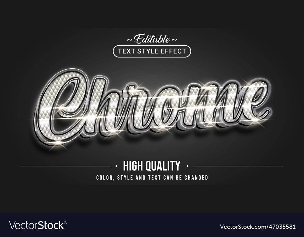 Editable text style effect - chrome Royalty Free Vector