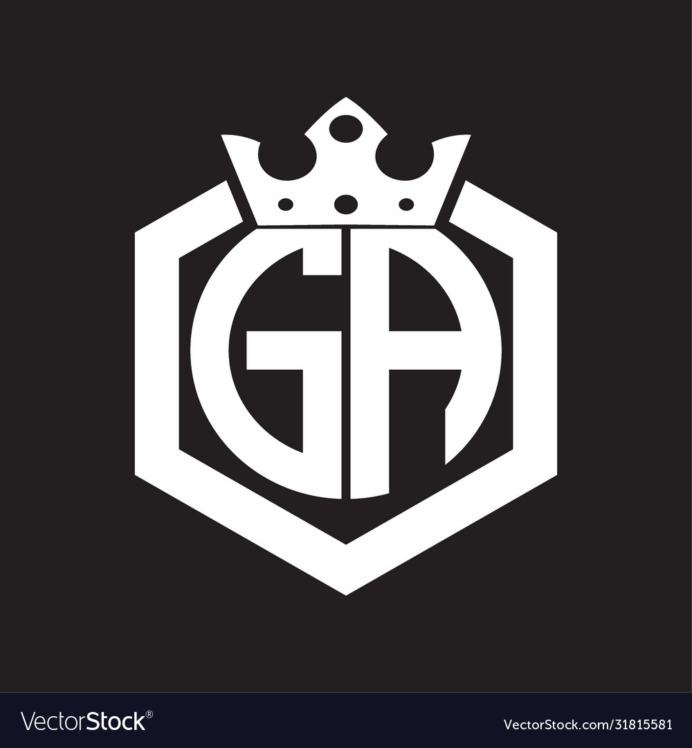 Ga logo monogram rounded hexagon shape Royalty Free Vector Ga logo monogram rounded hexagon shape Royalty Free Vector