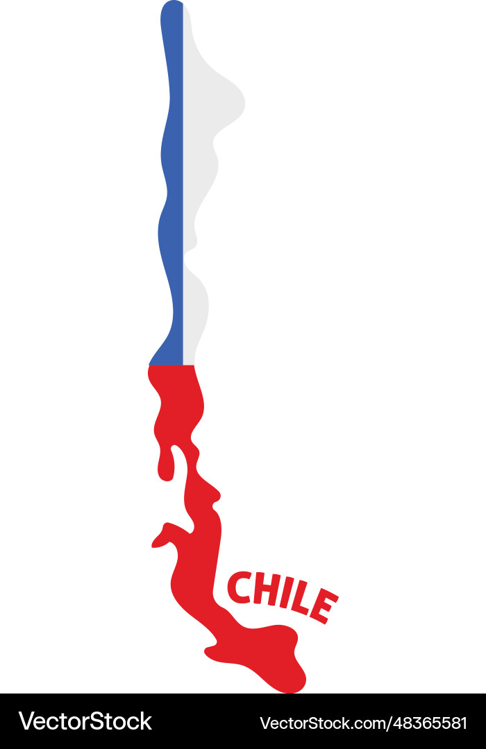 Isolated colored map of chile with its flag Vector Image