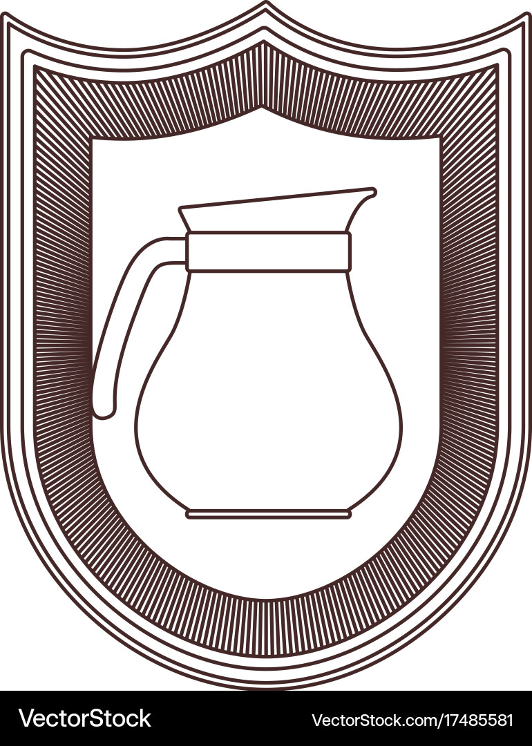 Logo shield decorative of glass jar with handle Vector Image