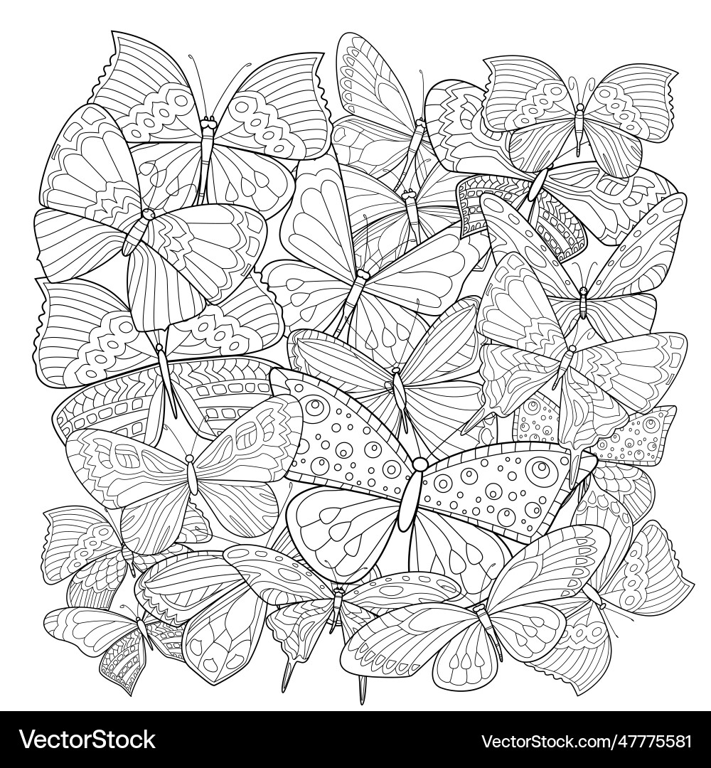 Many different patterns of butterflies for your Vector Image