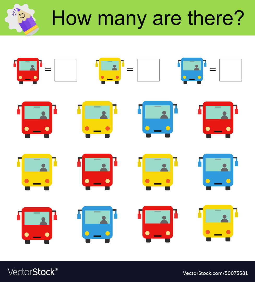 Math activity for kids developing numeracy Vector Image