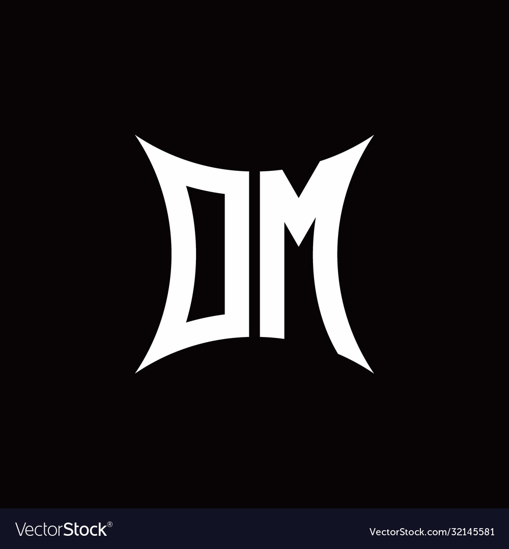 Om monogram logo with sharped shape design Vector Image