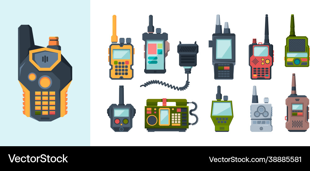 Radio device military or police frequency Vector Image